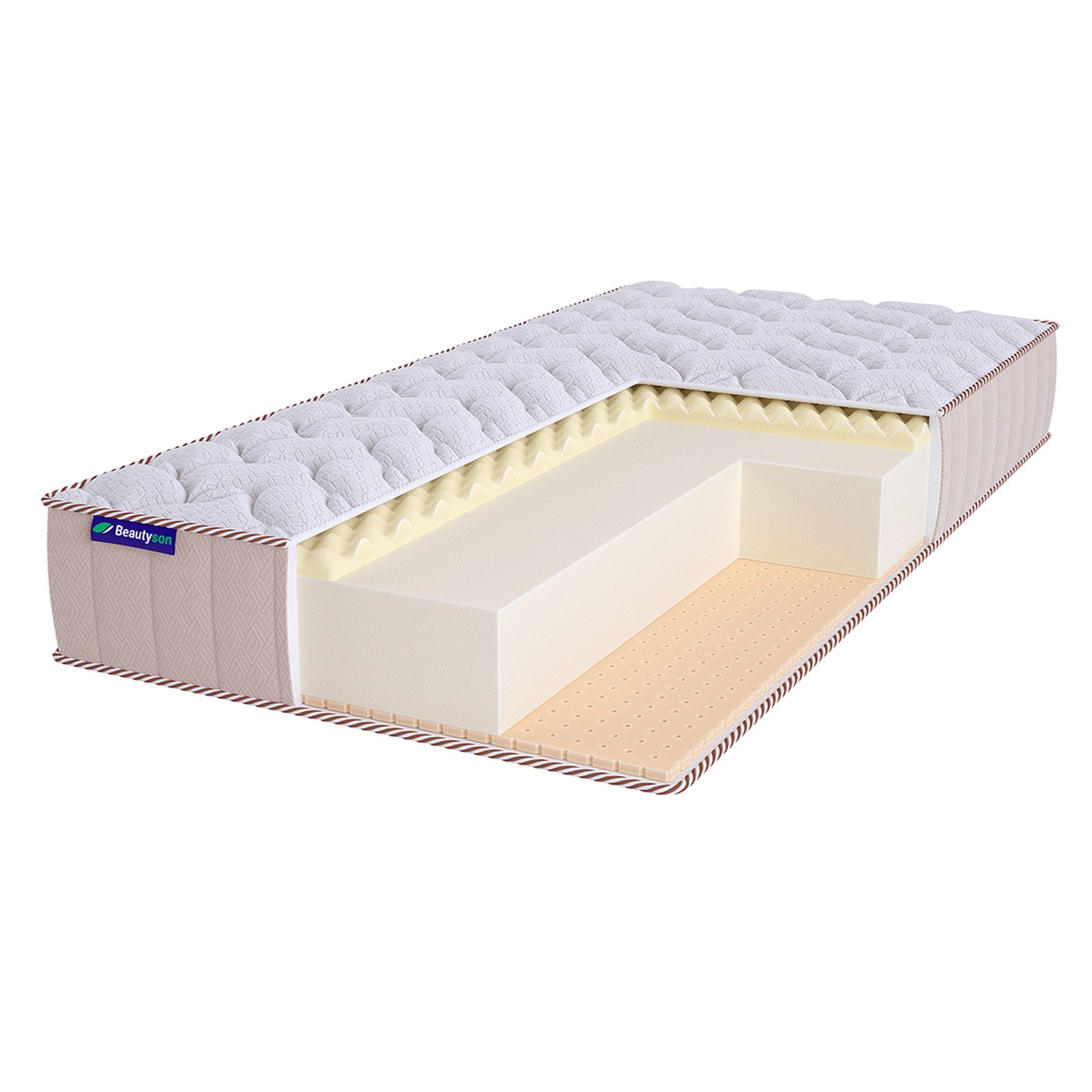 Матрас Beautyson Roll Foam Hard 14 Massage Latex Lux, 125х155, 20 см, беспружинный