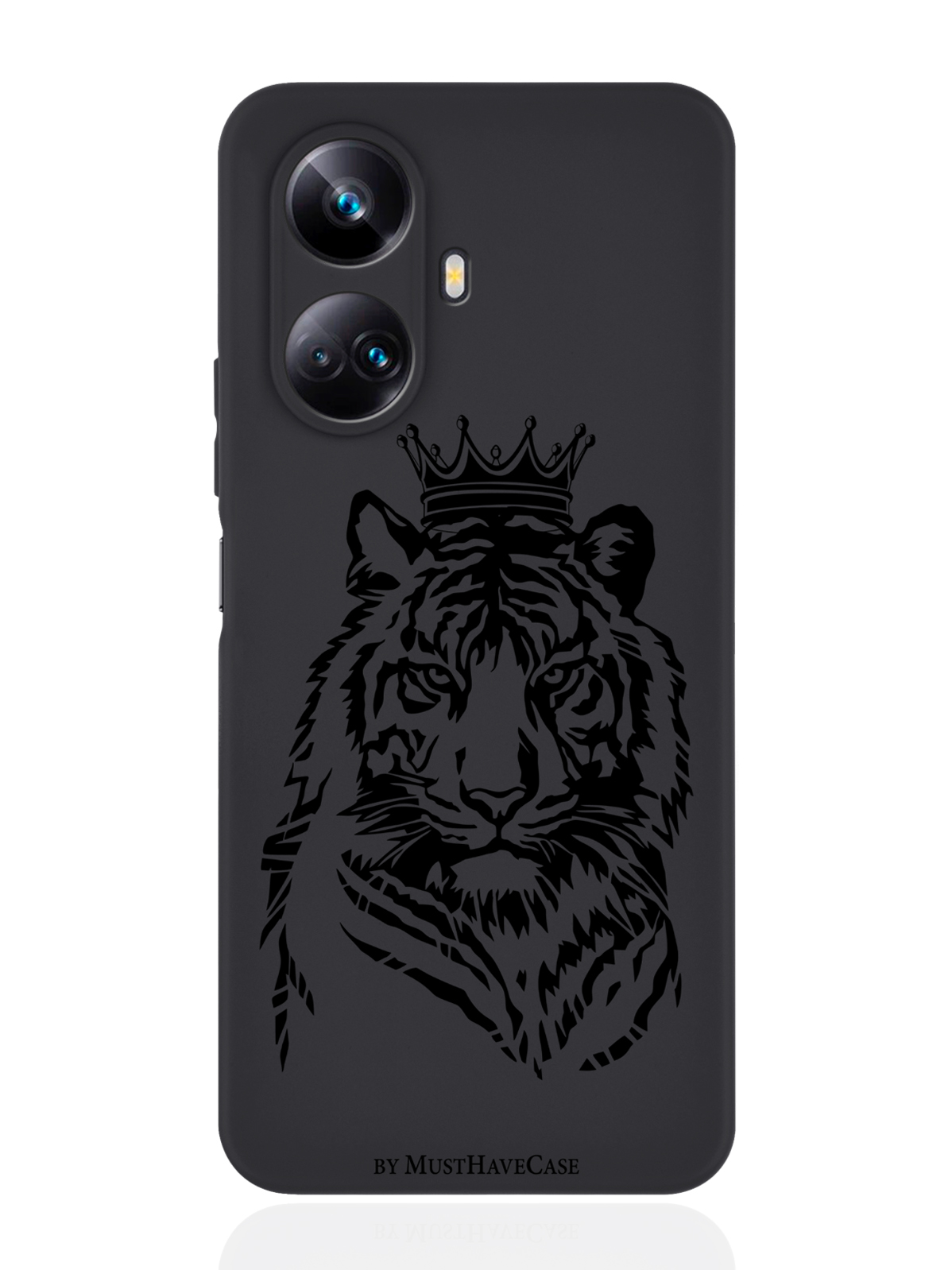 Чехол MustHaveCase для Realme 10 Pro Plus Тигр с Короной черный