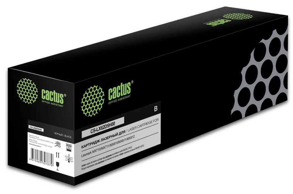 Картридж для лазерного принтера CACTUS (CS-LX62D5H00) черный, совместимый