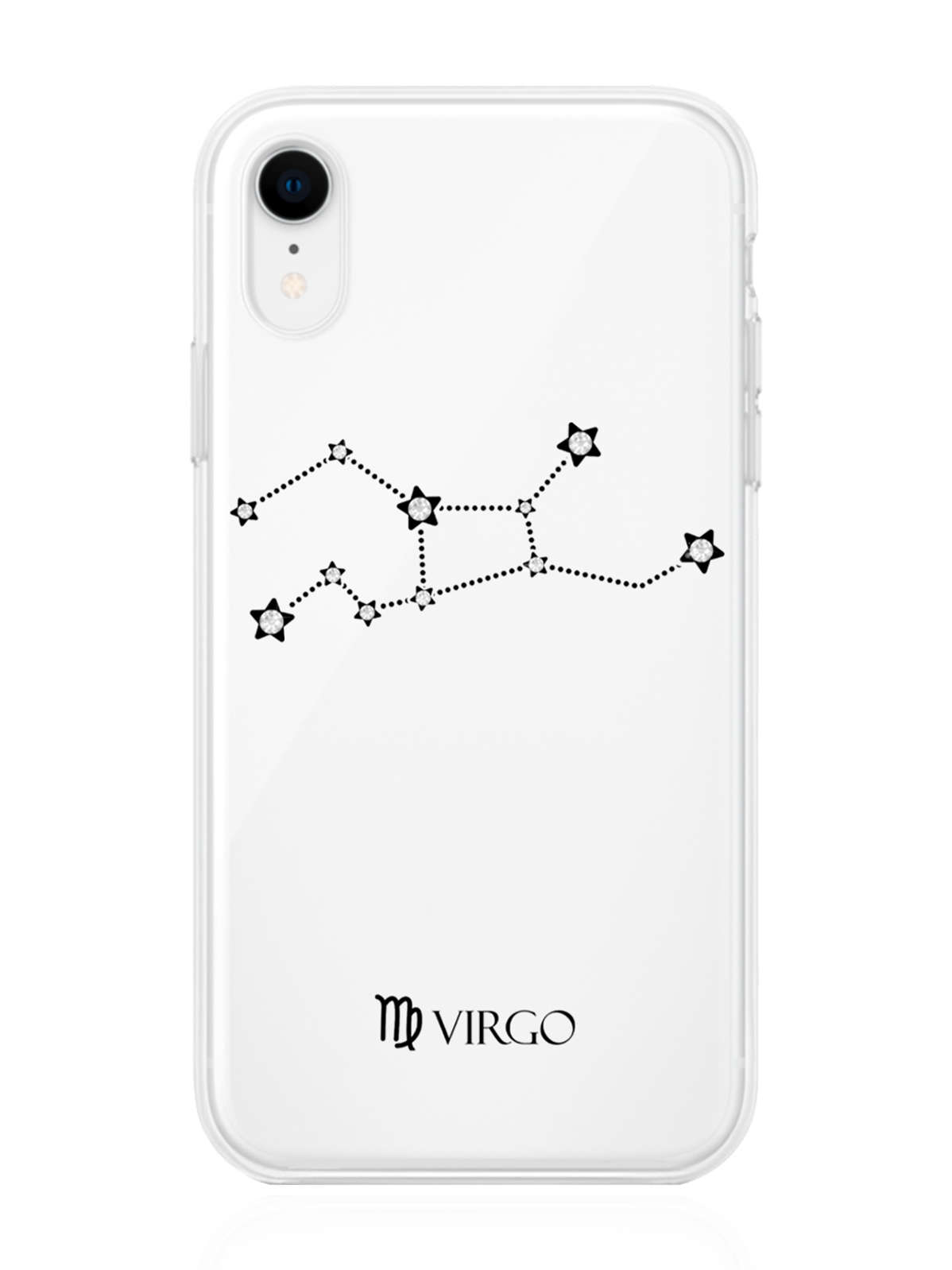 Чехол с инкрустацией кристаллами Lux для iPhone XR Дева Virgo