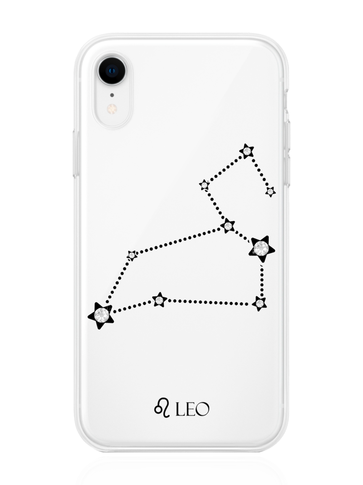 Чехол с инкрустацией кристаллами Lux для iPhone XR Лев Leo