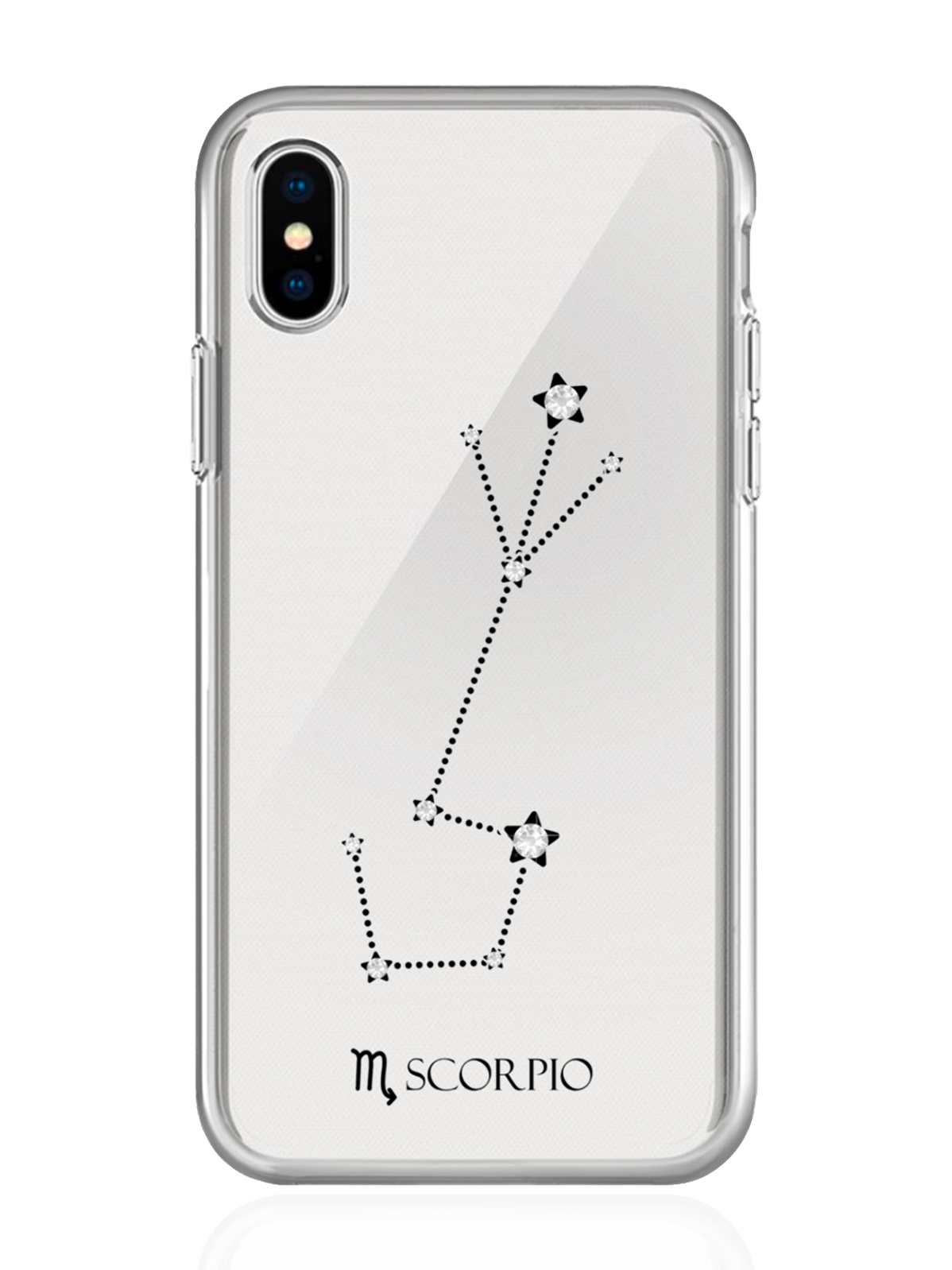 Чехол с инкрустацией кристаллами Lux для iPhone X/XS Скорпион Scorpio