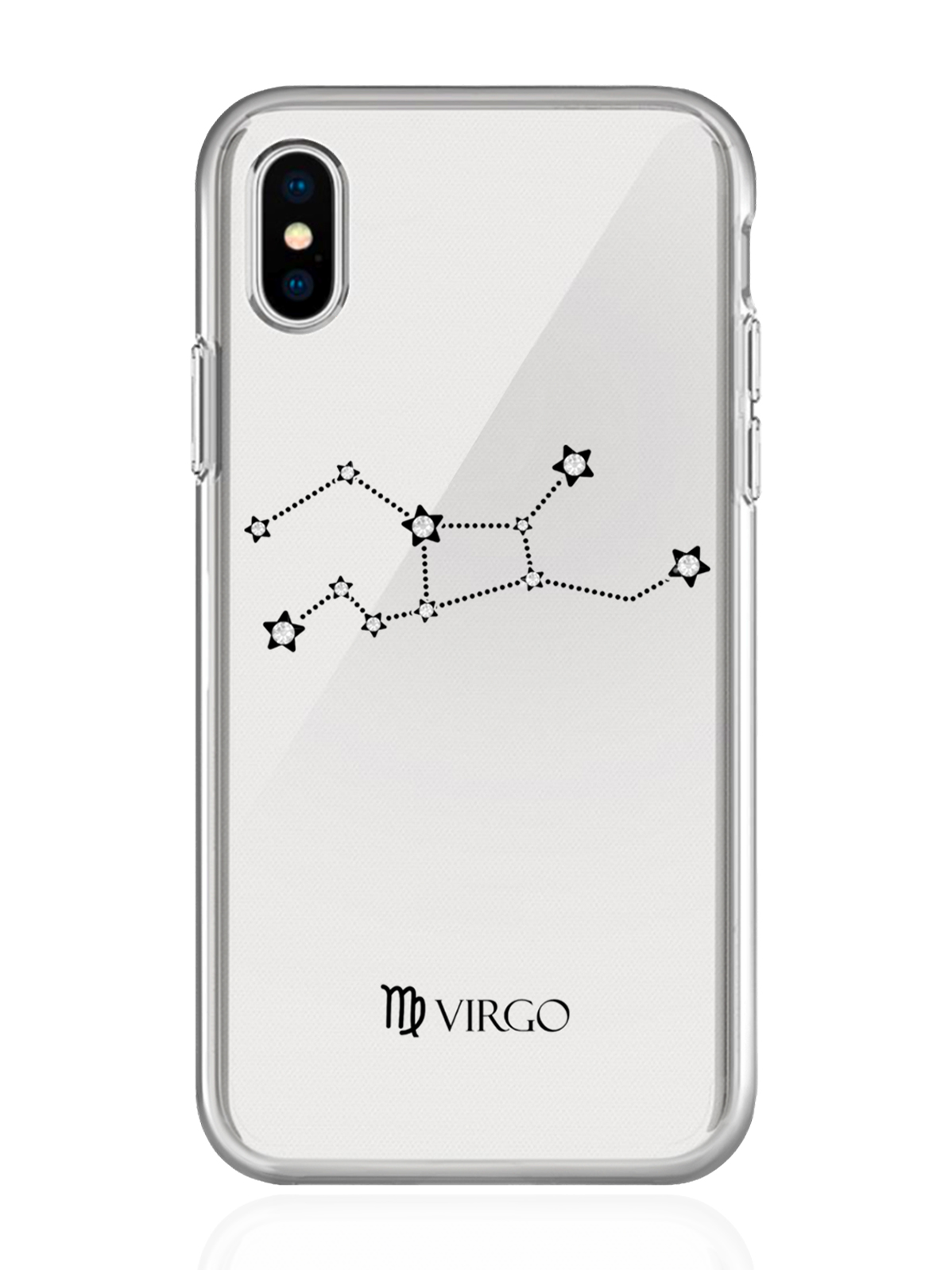 Чехол с инкрустацией кристаллами Lux для iPhone X/XS Дева Virgo