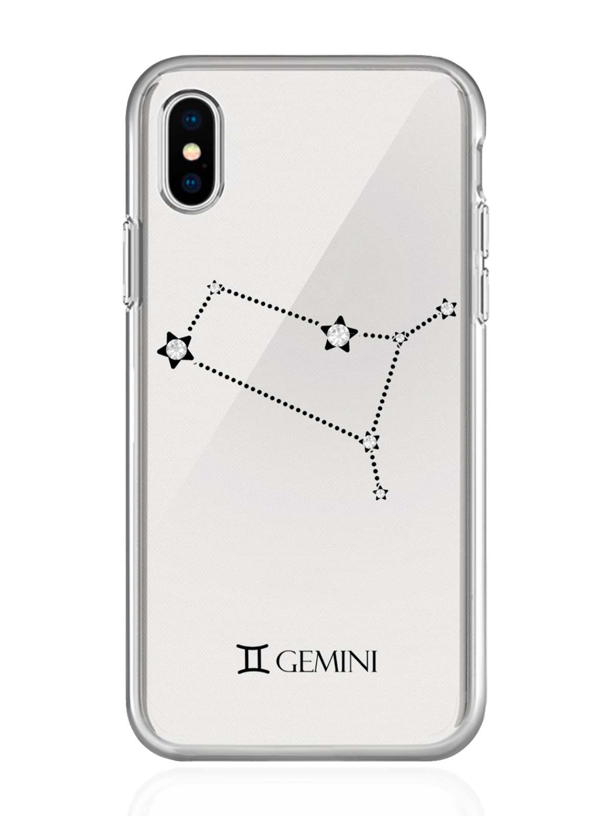 Чехол с инкрустацией кристаллами Lux для iPhone X/XS Близнецы Gemini