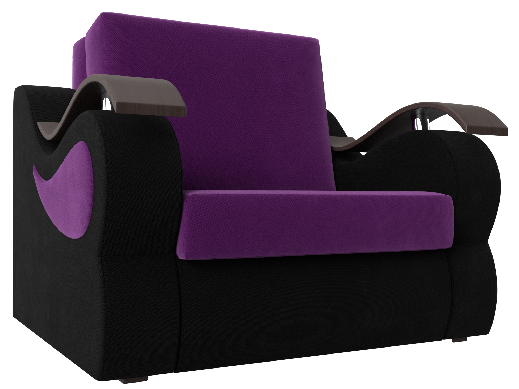 Кресло-кровать Меркурий 60 микровельвет фиолетовый/черный