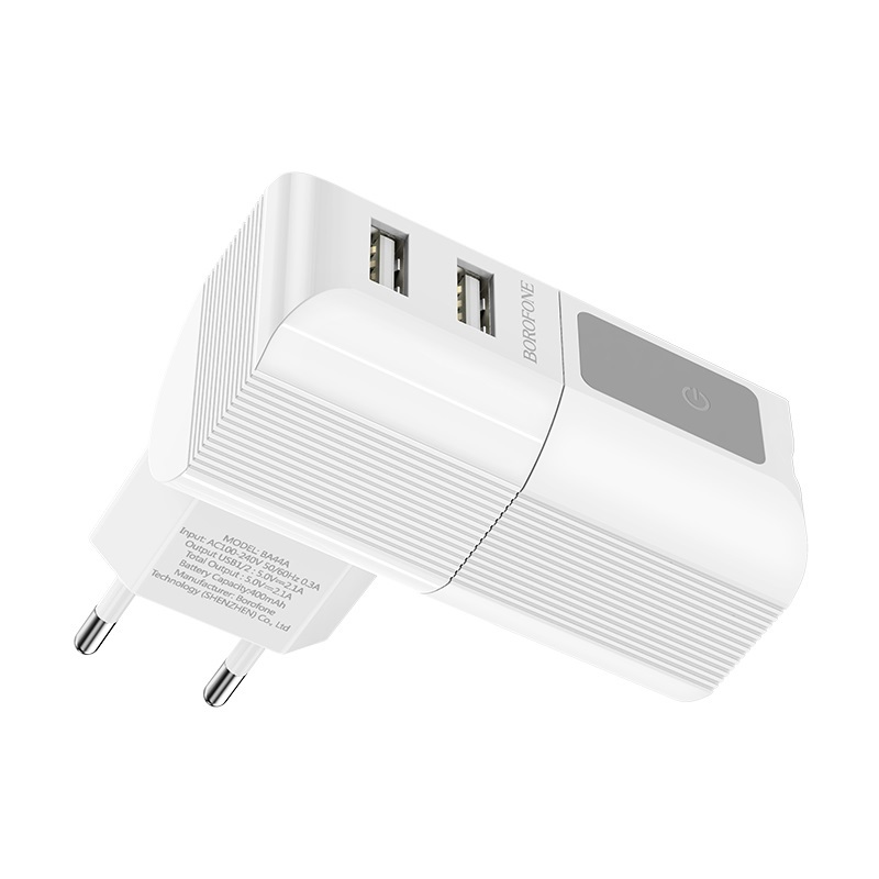 Сетевое зарядное устройство Borofone BA44A Sage Power, 2xUSB, 2,1 A, white