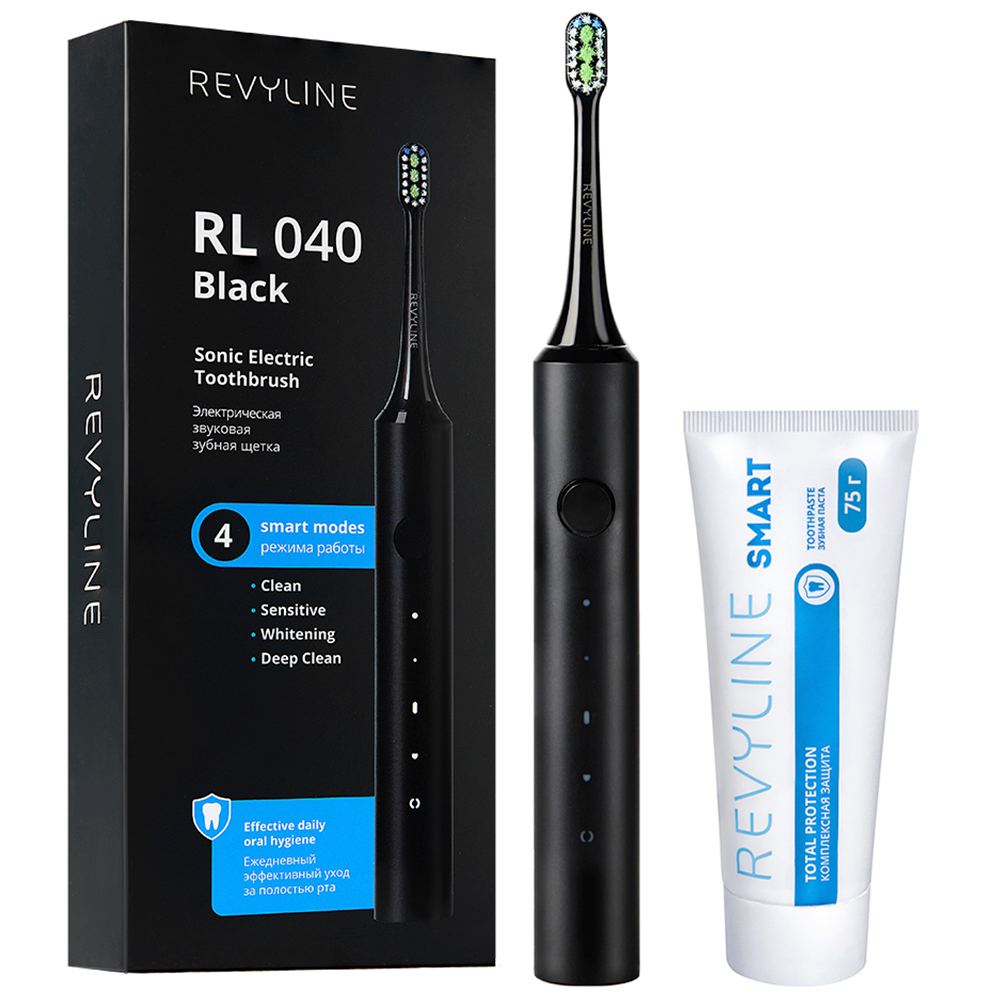 Электрическая зубная щетка Revyline RL 040+зубная паста черный