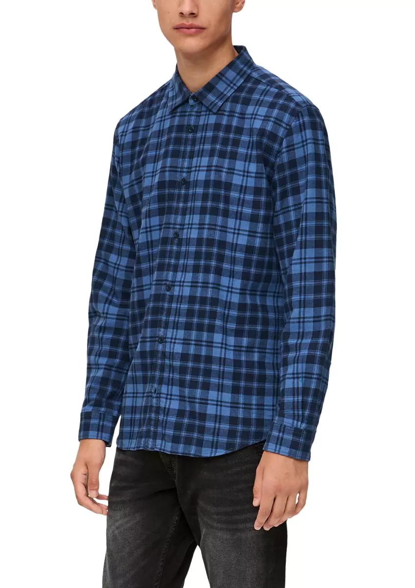 Рубашка мужская QS by s.Oliver 2134710/53N0 синяя XL