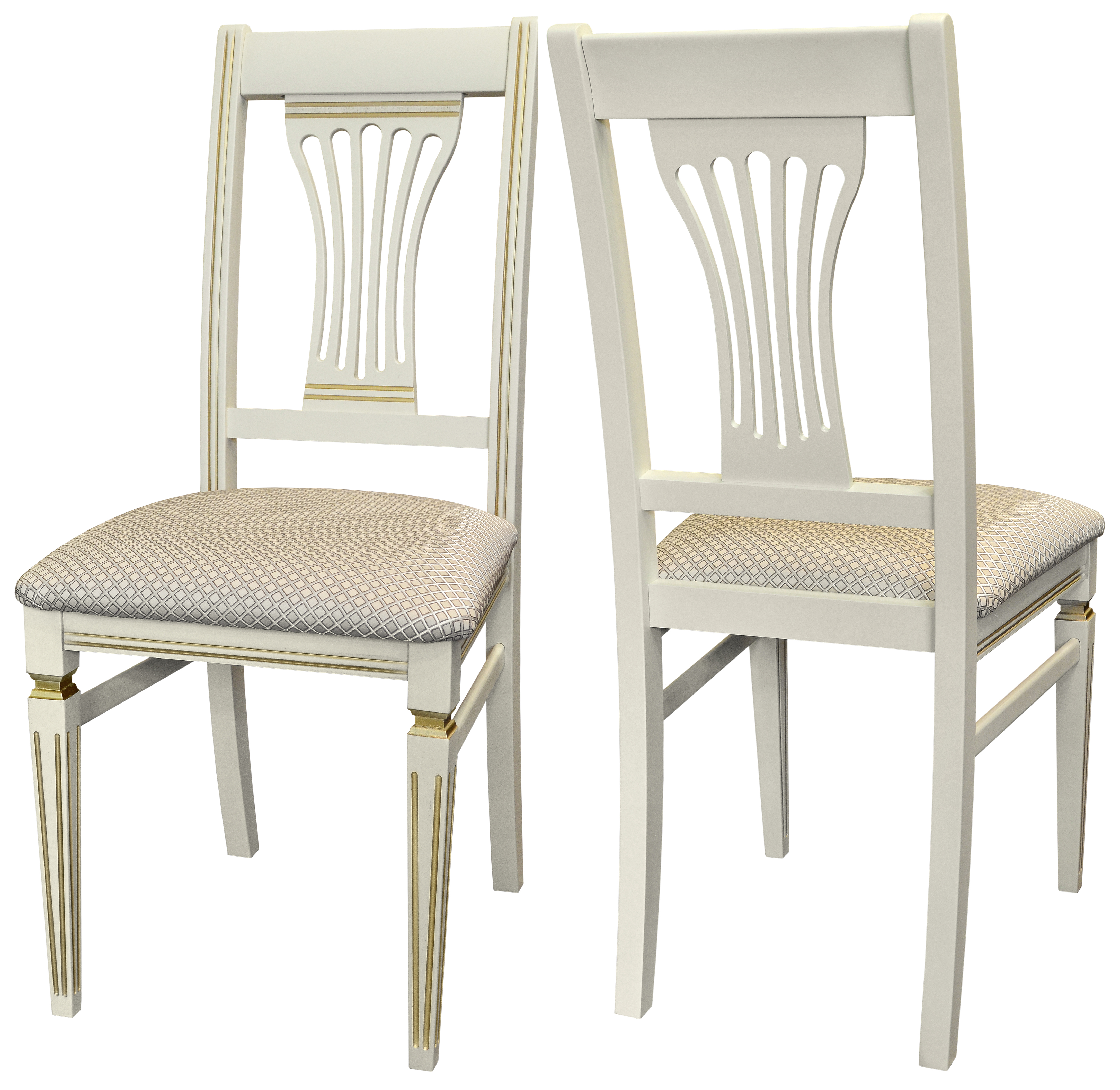 Комплект стульев Мебелик Анри слоновая кость/золото, Атина ваниль 2 шт.