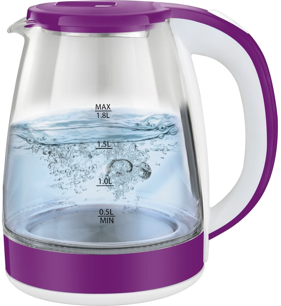 Чайник электрический MAXTRONIC MAX-411 1.8 л белый, фиолетовый