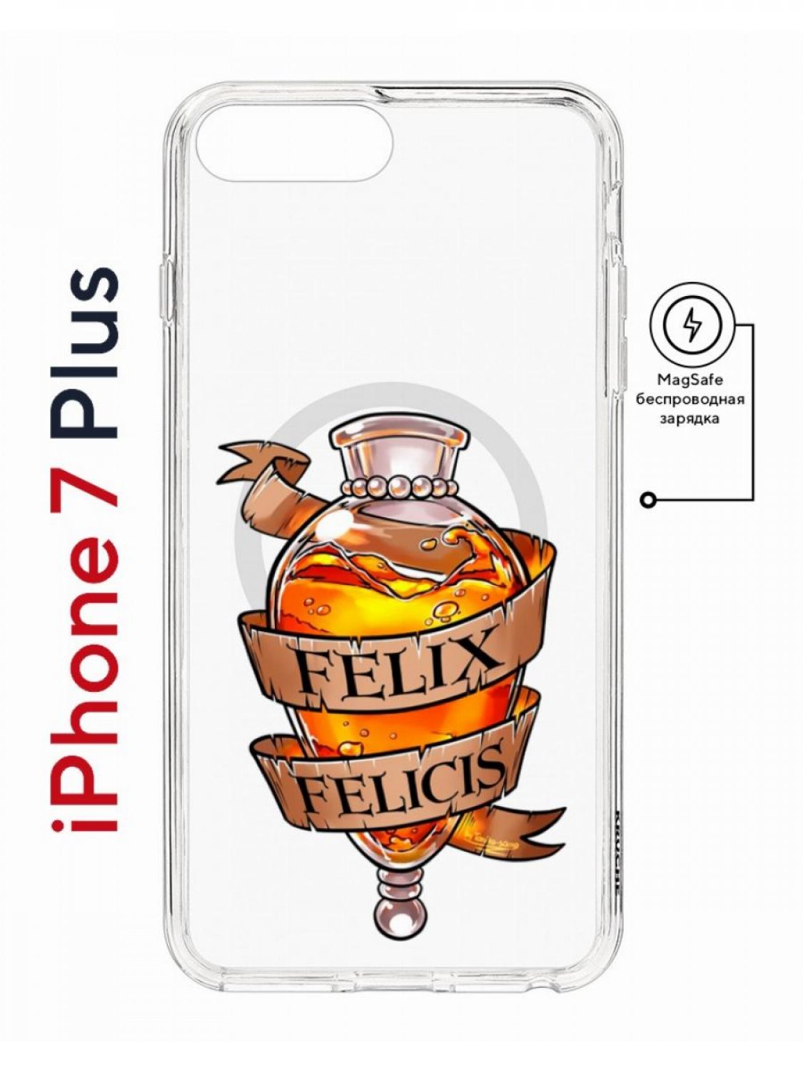 Чехол на iPhone 7 Plus/8 Plus MagSafe Kruche Print Felix Felicis противоударный с магнитом