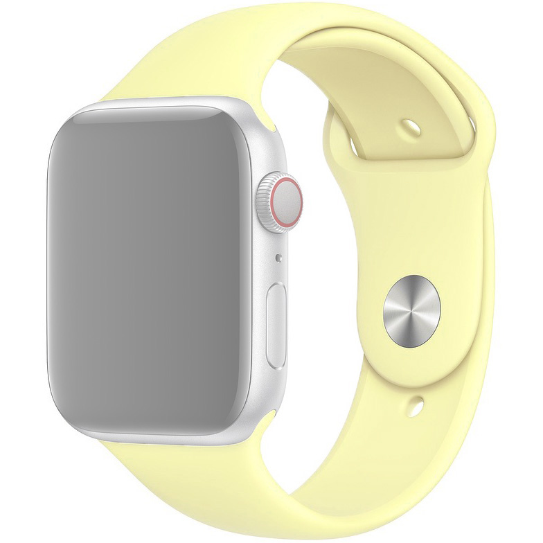 Ремешок для Apple Watch 1-6/SE силиконовый 42/44 мм InnoZone - Бледно-желтый (APWTSI42-51)