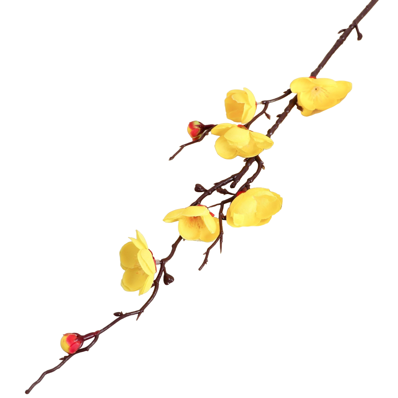 Цветы искусственные "Ветка сакуры" 50 см, жёлтый (2 шт)