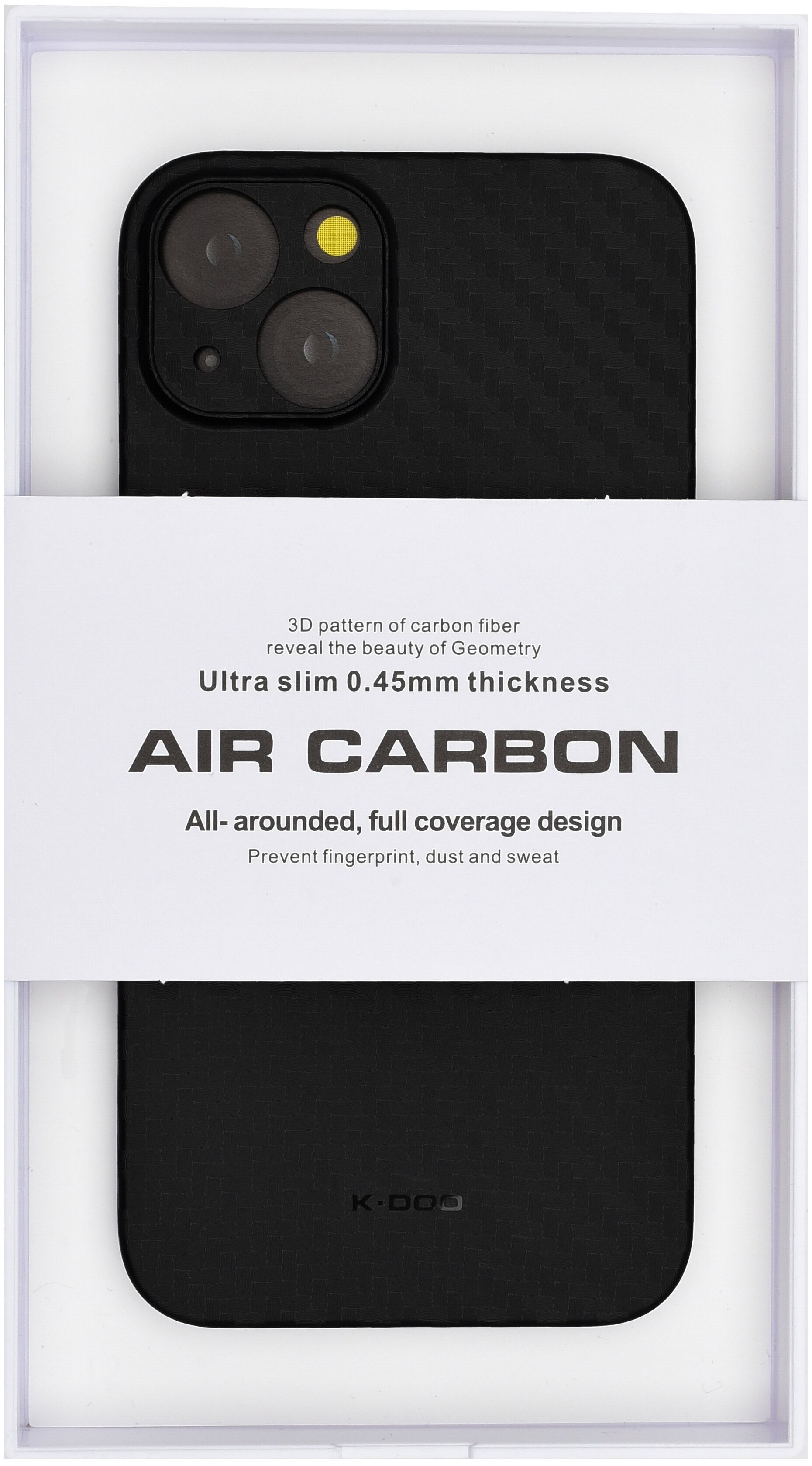 Чехол для iPhone 13 "AIR Carbon" Черный