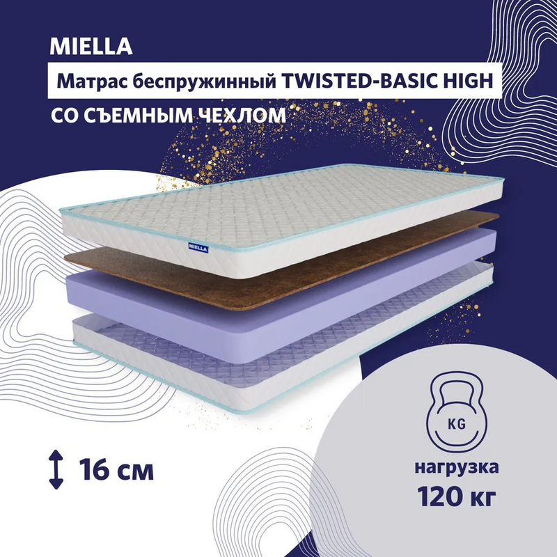 Матрас MIELLA Twisted-Basic High 90x190 ортопедический, двусторонний