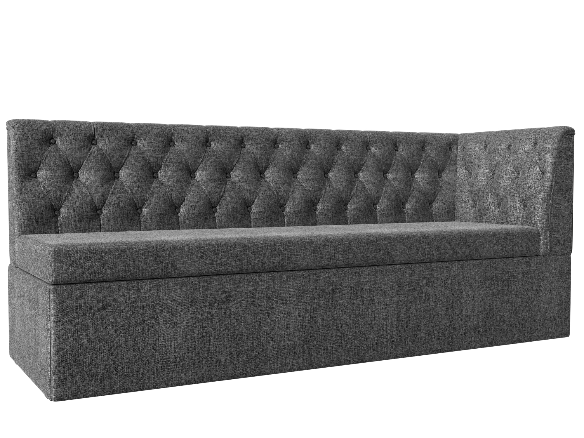 Кухонный диван Маркиз с углом справа рогожка серый