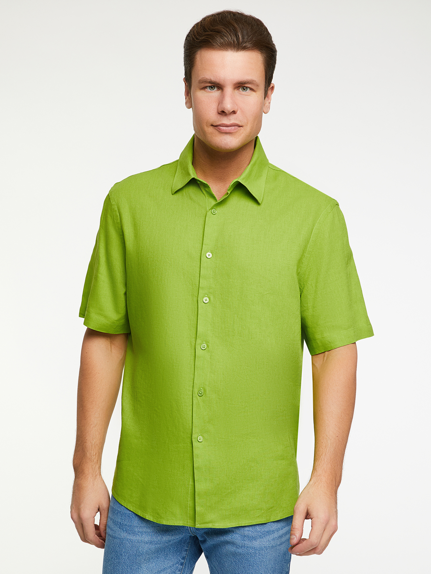 Рубашка мужская oodji 3L430005M-2 зеленая M
