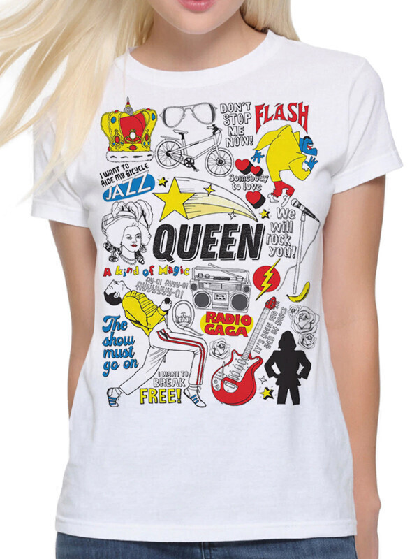 Футболка женская Dream Shirts Группа Queen QUE-369881-1 белая 3XL