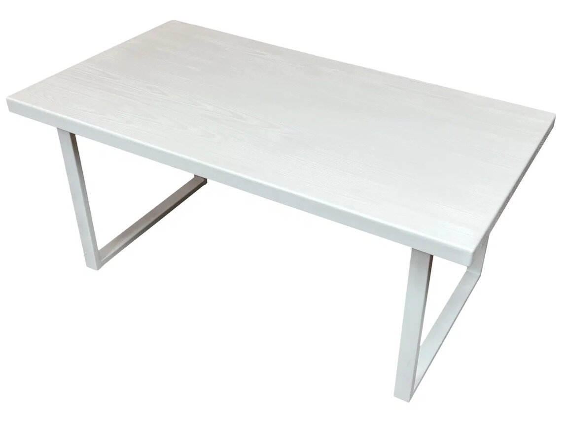 журнальный стол Solarius Loft из массива сосны, белый, 90х60х50 см