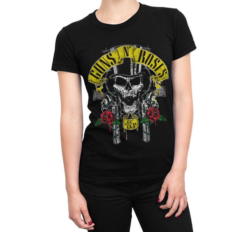 Футболка женская Dream Shirts Guns and Roses 1000457-1 черная L