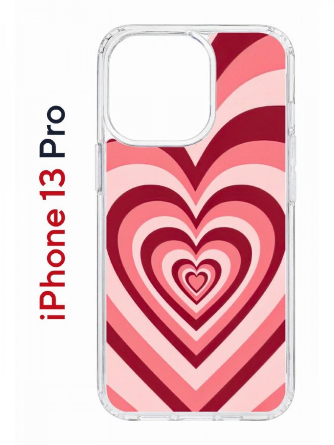 Чехол на iPhone 13 Pro с принтом Kruche Print Сердце, бампер с защитой камеры