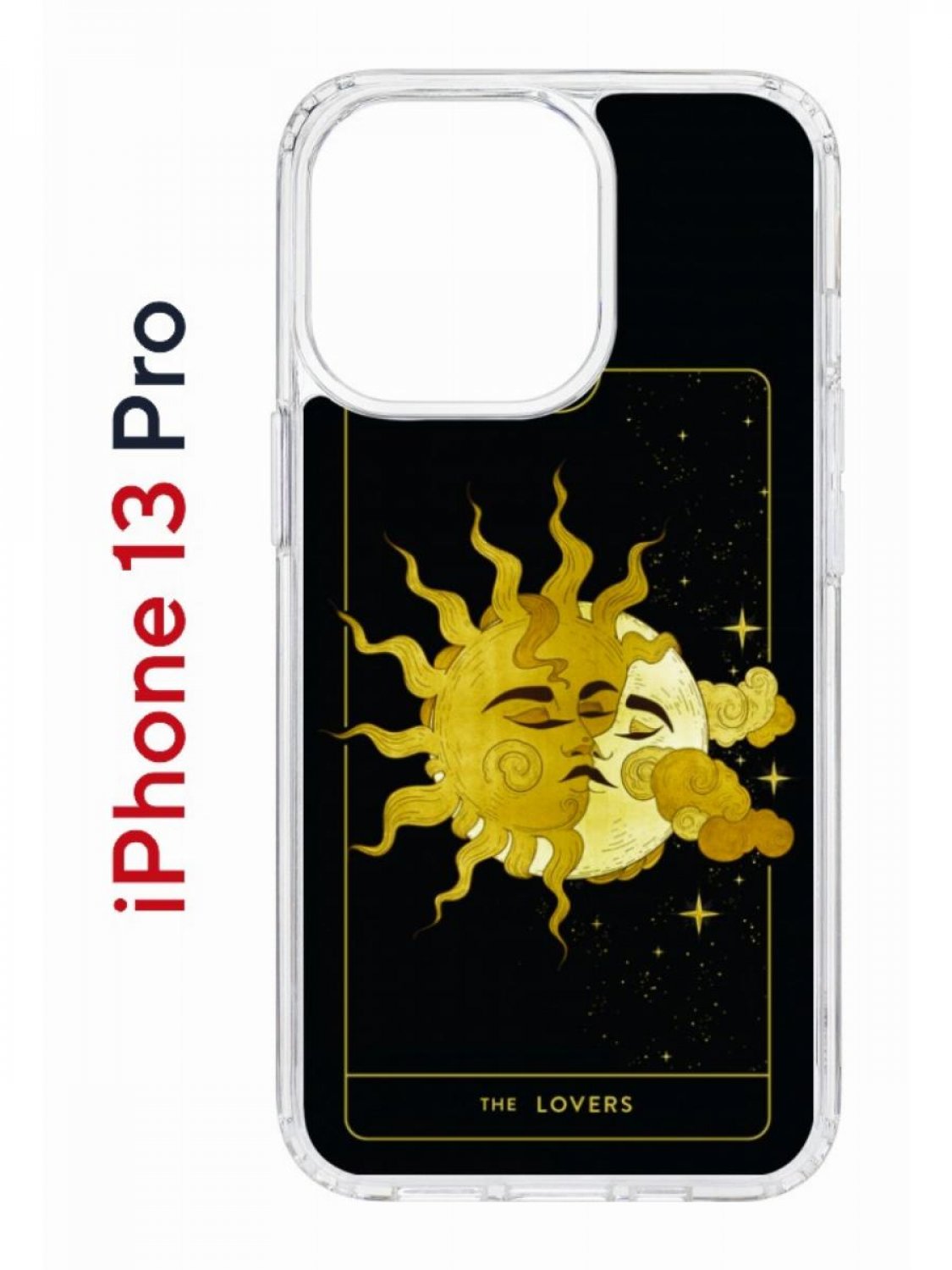 Чехол на iPhone 13 Pro с принтом Kruche Print Tarot Lovers, бампер с защитой камеры