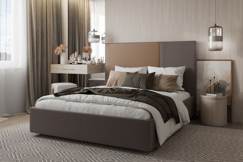 Кровать двуспальная MyCloud Джордан, серый, 120x190см