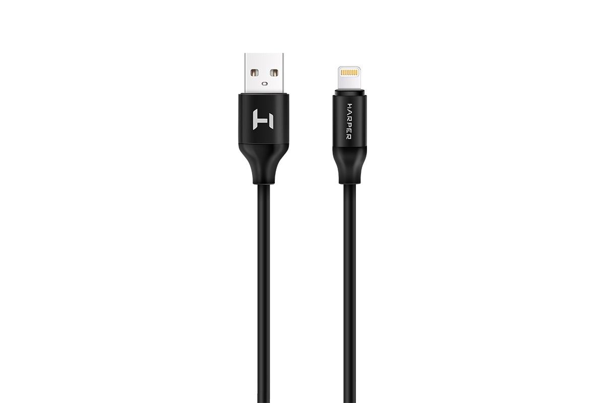 Кабель HARPER Lightning (m), USB A(m), 1м, черный sch-530