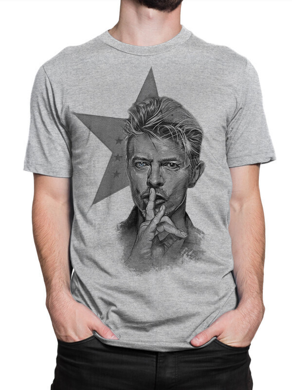 Футболка мужская Dream Shirts Дэвид Боуи - David Bowie 1000854-2 серая XL