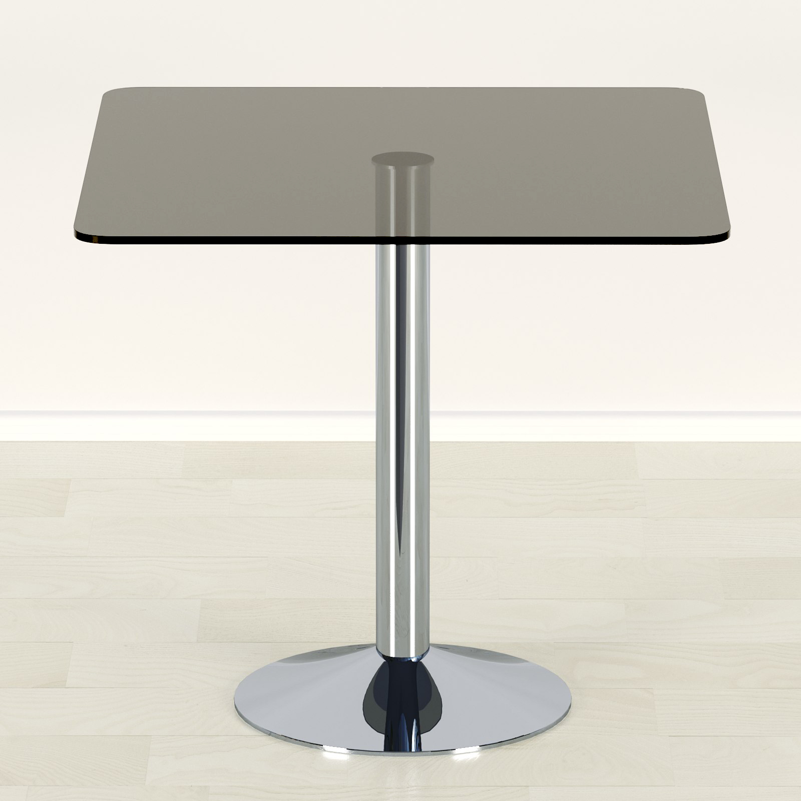 Стеклянный стол Mebel Apartment Троя 10 серый/хром 900х600
