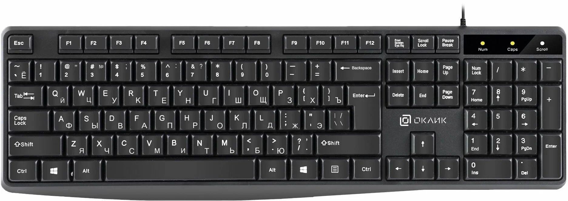 Проводная клавиатура OKLICK 145M  черный (1659983)