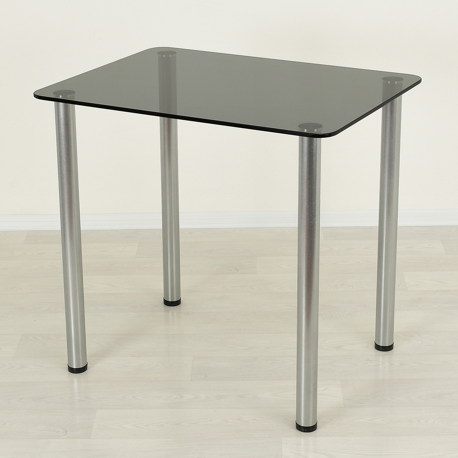Стеклянный стол Mebel Apartment Эдель 10 серый/металлик 1000х700