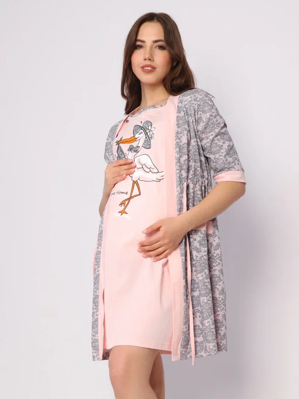 Комплект домашний для беременных женский Fashion Margo КЖ0261 розовый 54 RU