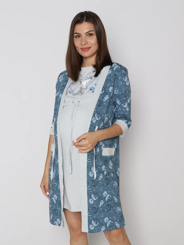 Комплект домашний для беременных женский Fashion Margo КЖ0204 серый 58 RU