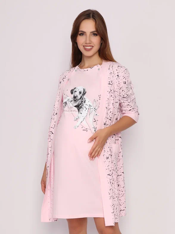 Комплект домашний для беременных женский Fashion Margo КЖ0237 розовый 54 RU