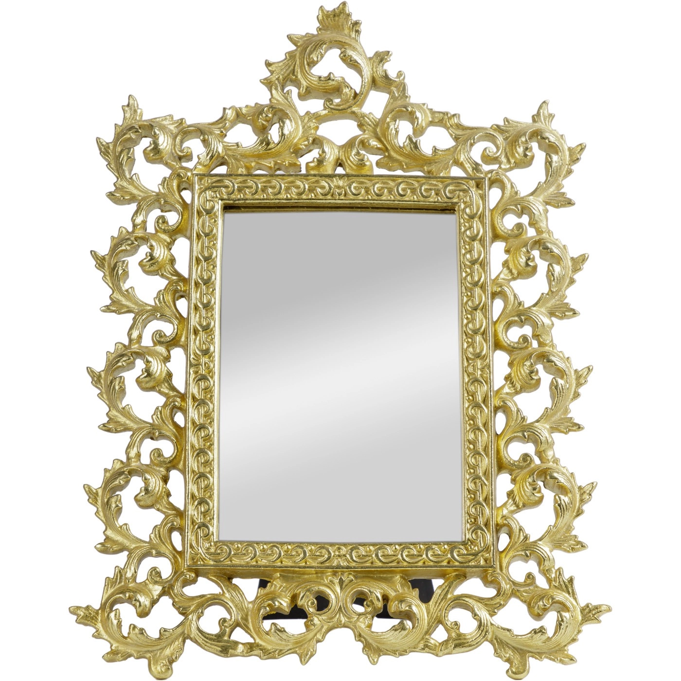 Зеркало косметическое настольное Glasar золотистое