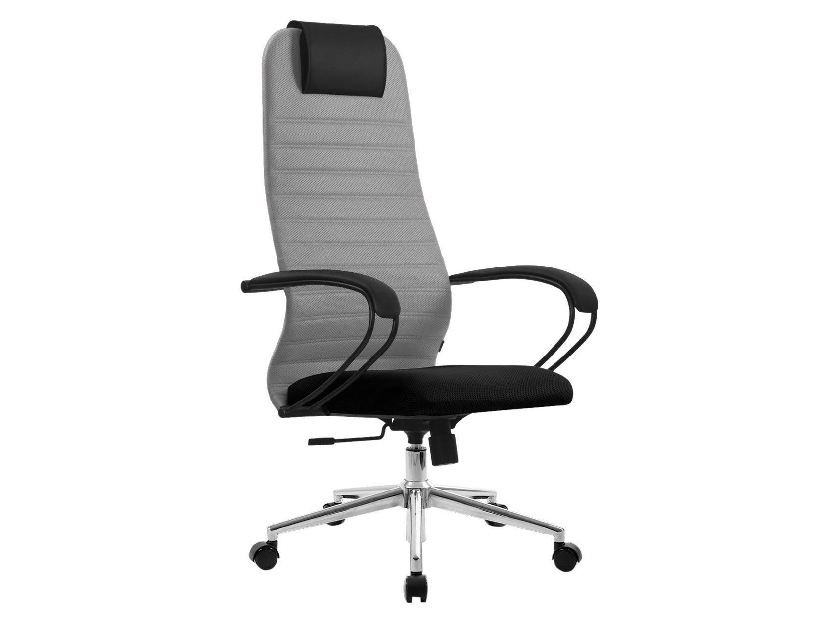 Кресло руководителя Метта SU-B-10/подл.130/осн.009 Черный, ткань / Светло-серый, ткань