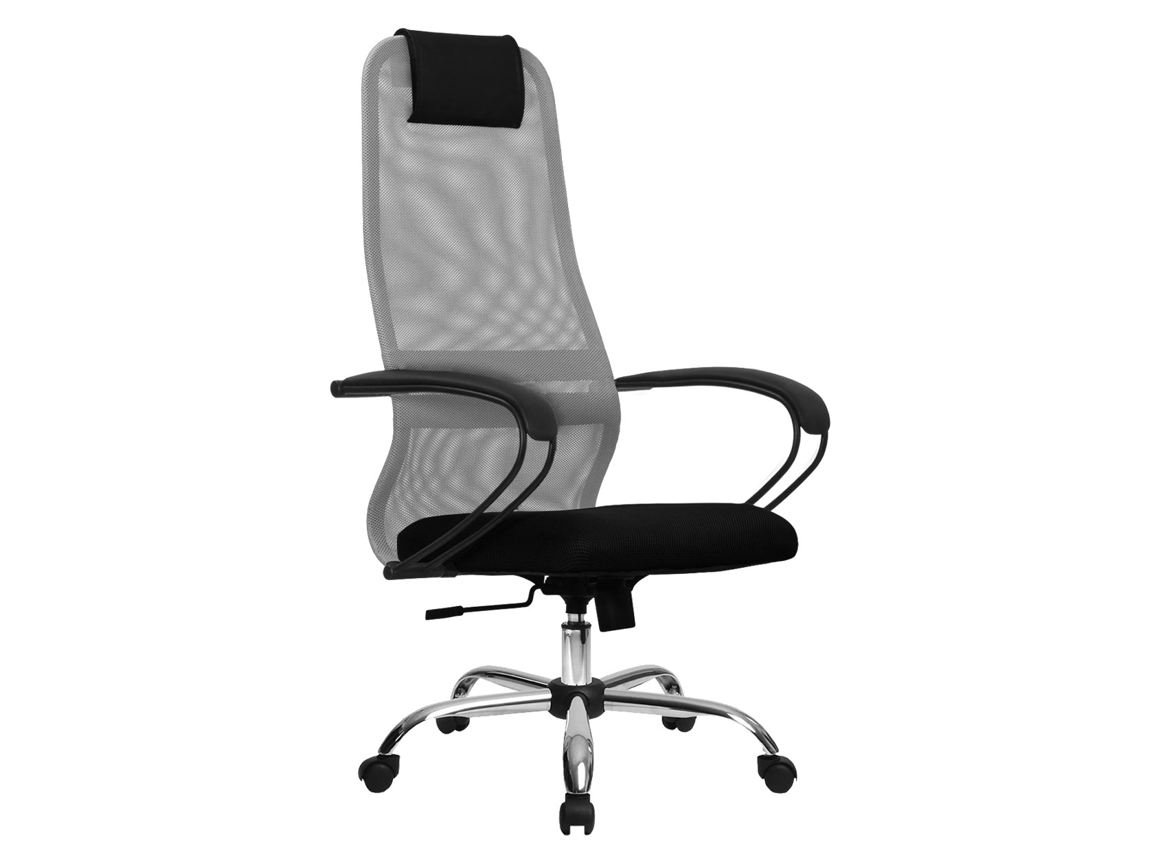 Кресло руководителя Метта SU-B-8/подл.130/осн.003 Черный, ткань / Светло-серый, сетка