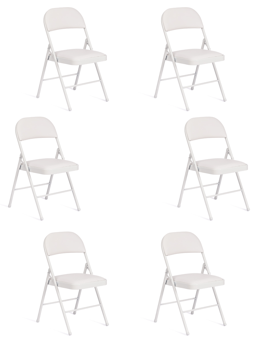 Комплект стульев TetChair FOLDER, складной, экокожа, белый, 6 шт.