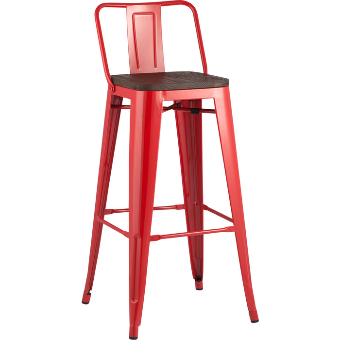 Барный стул Stool Group YD-H765E-W LG-03, красный глянцевый/не/темное дерево