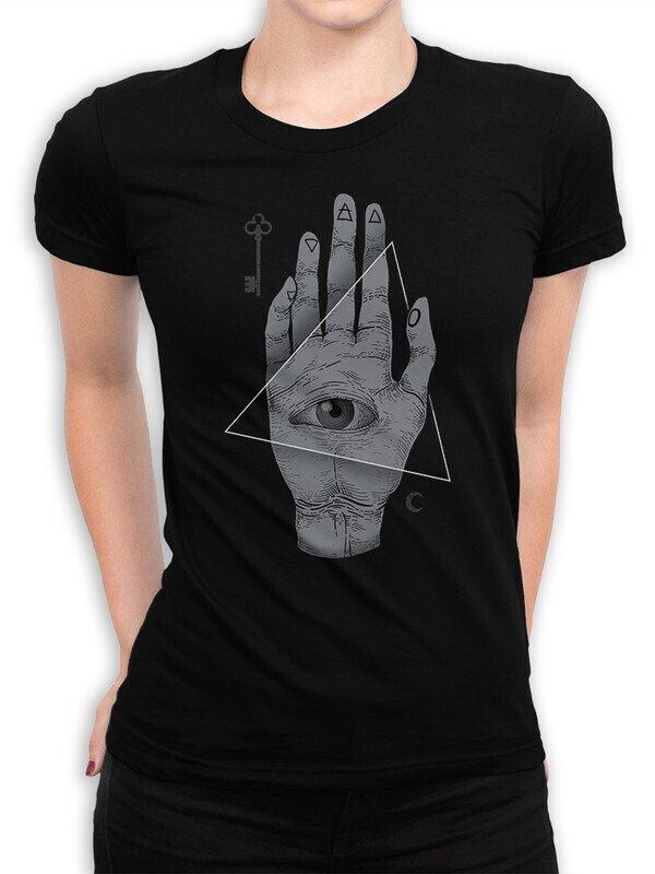 Футболка женская Dream Shirts Ладонь Всевидящее око 1001093-1 черная 3XL