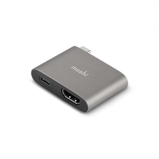 Адаптер Moshi USB-C на HDMI с Функцией Зарядки, поддержка 4K 60 Гц и HDR Titan Grey