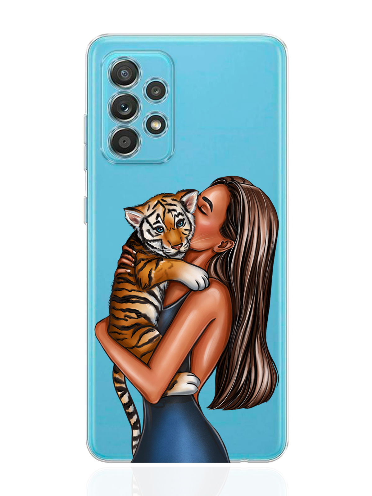 Чехол MustHaveCase для Samsung Galaxy A33 Девушка с тигренком прозрачный