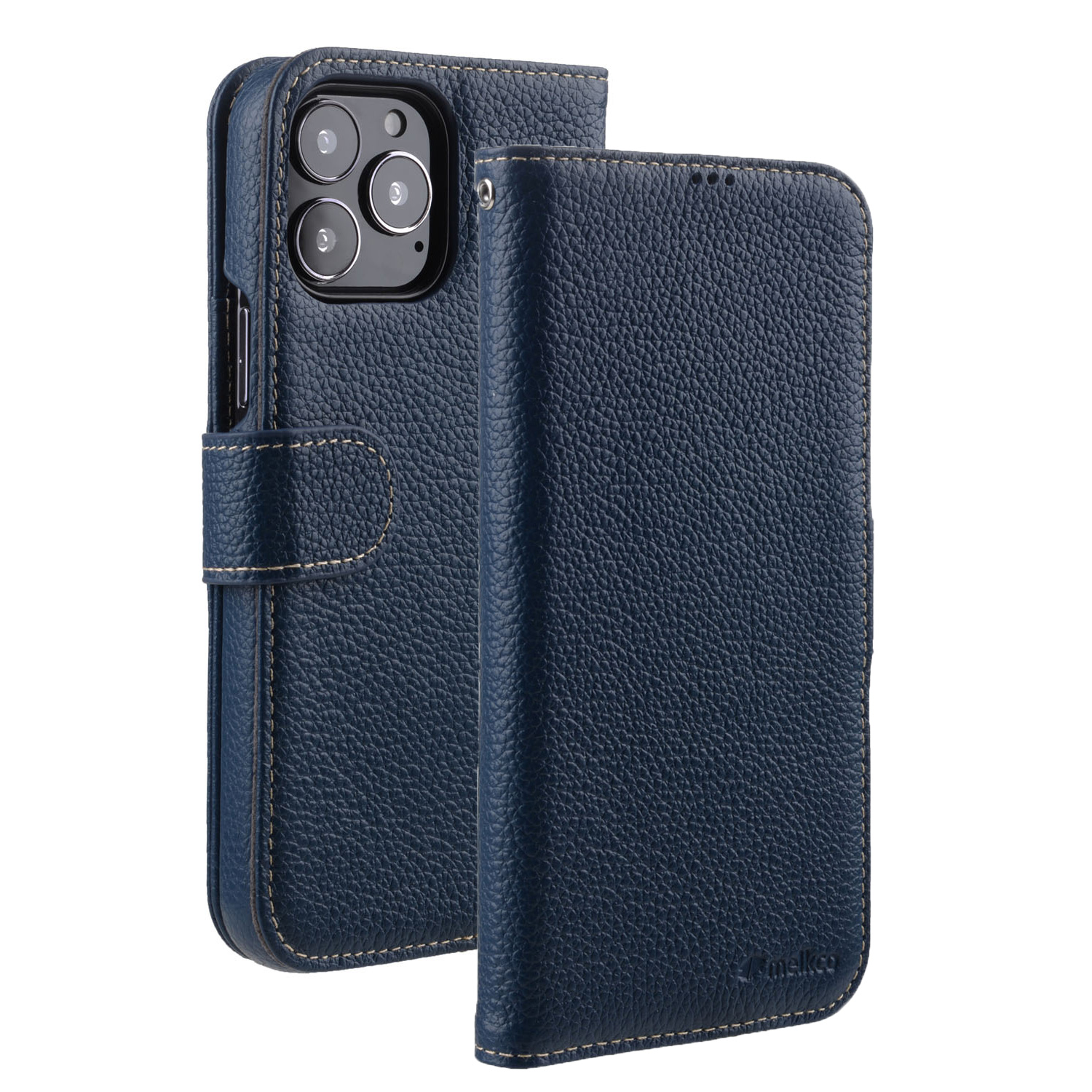 Кожаный чехол книжка Melkco для Apple iPhone 14 Pro Max - Wallet Book Type, темно-синий
