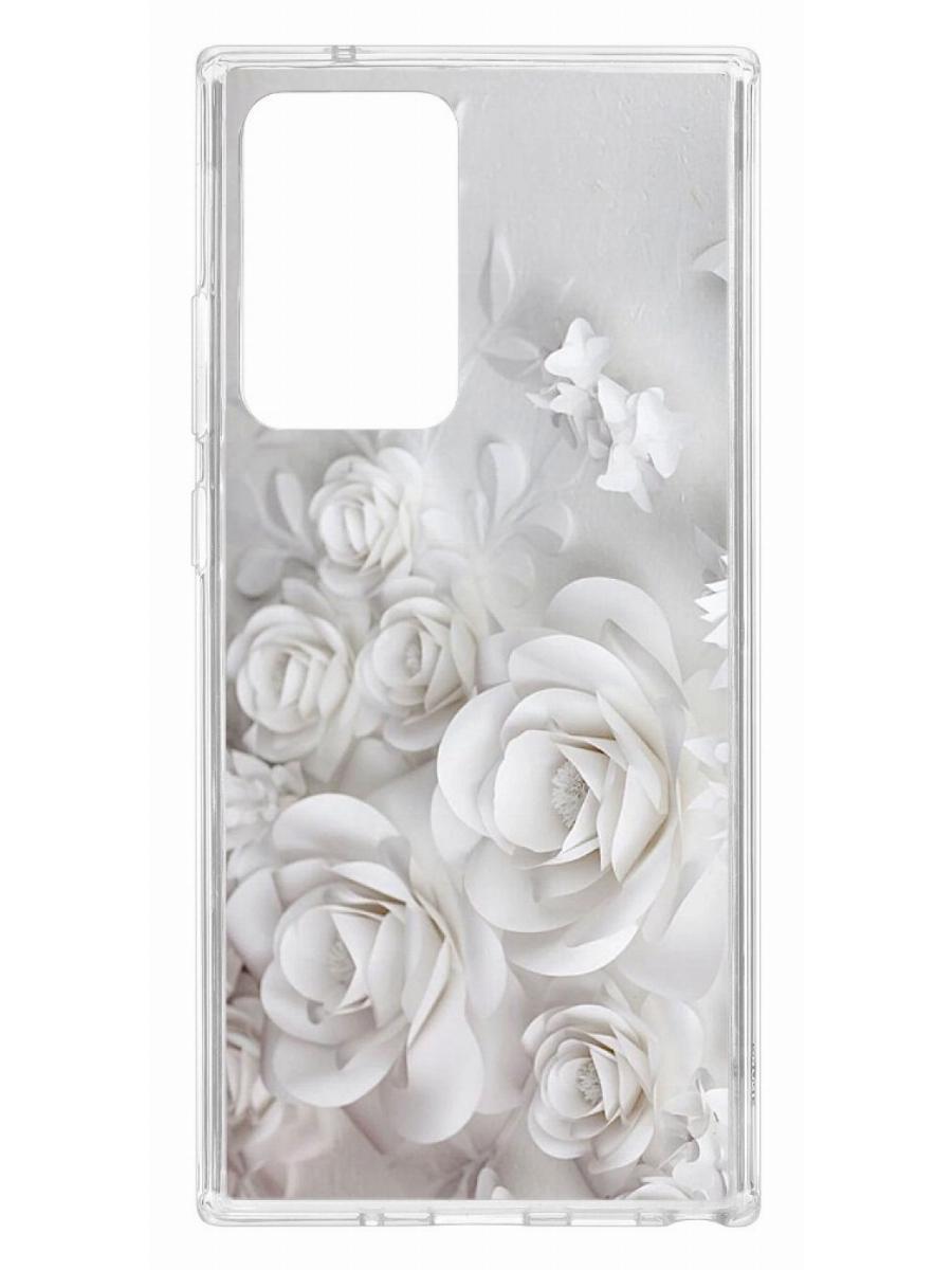 Чехол на Samsung Galaxy Note 20 Ultra Kruche Print White roses