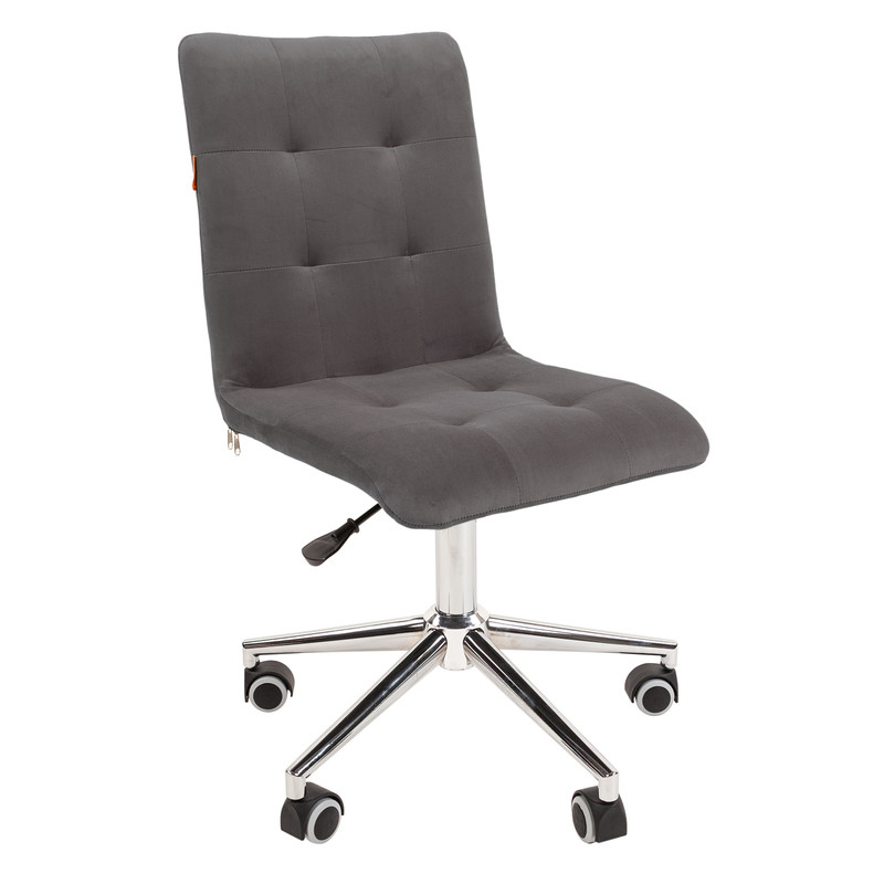 Компьютерное кресло Chairman 030 хром, без подлокотников, ткань серый