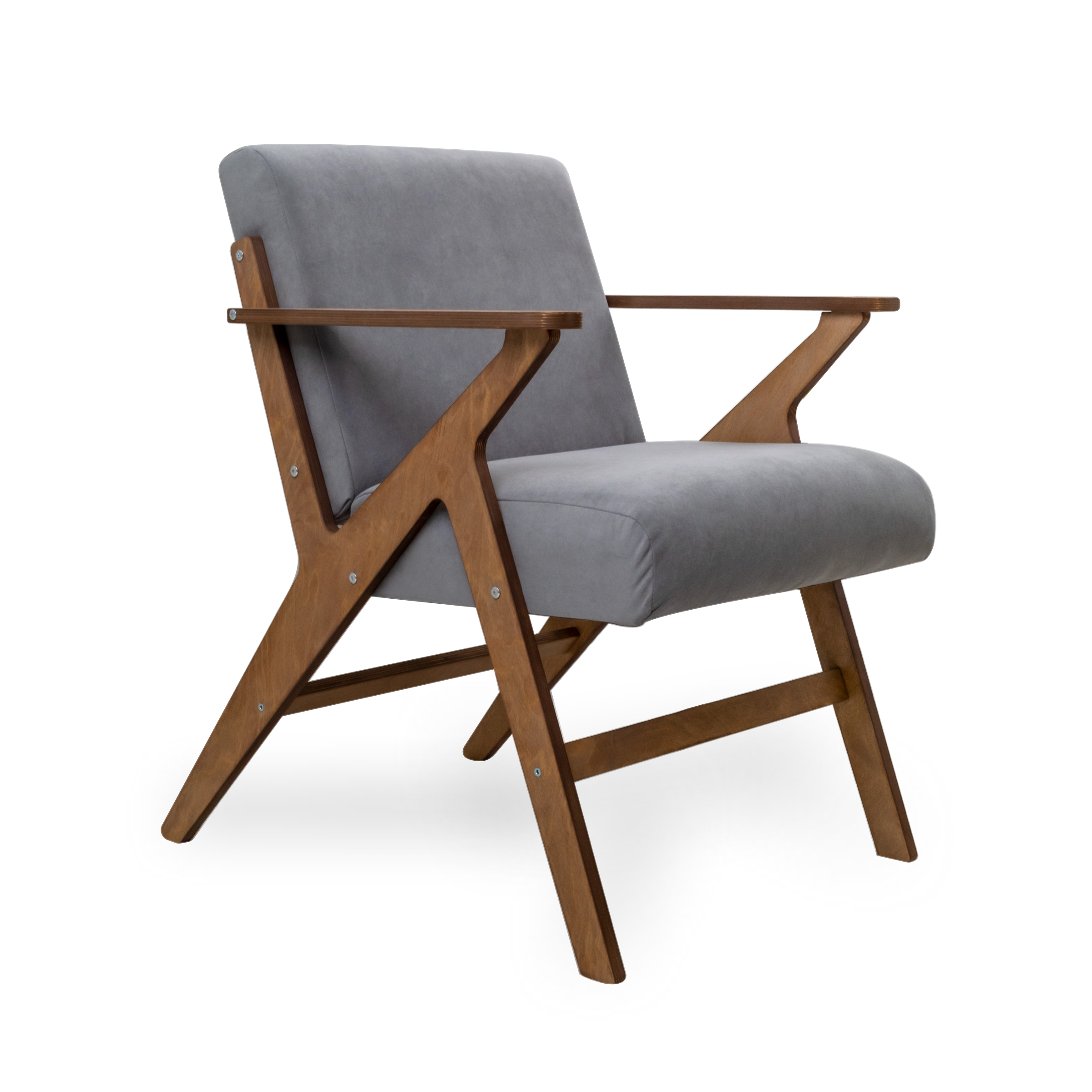 Кресло для отдыха Axioma.woodshop Винтаж 2, дуб/серый