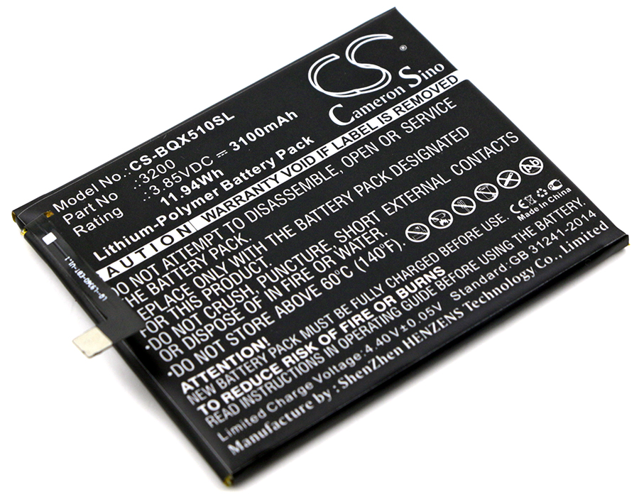 Аккумулятор CS-BQX510SL BQ 3200 для BQ Aquaris X5 Plus 3.85V/3100mAh/11.94Wh