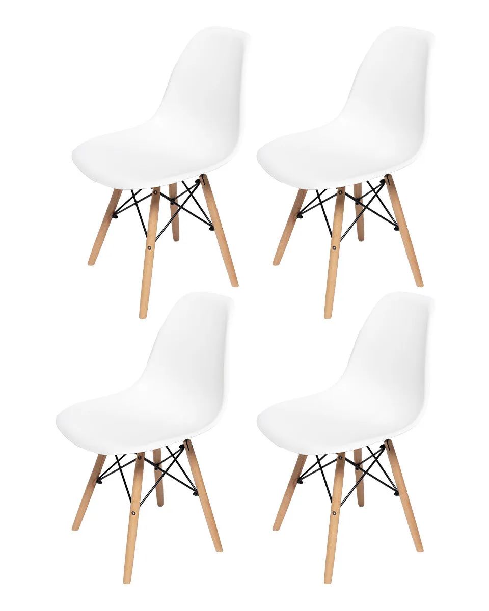 Комплект стульев для кухни из 4 шт. ЦМ, SC-001 белый, пластиковый
