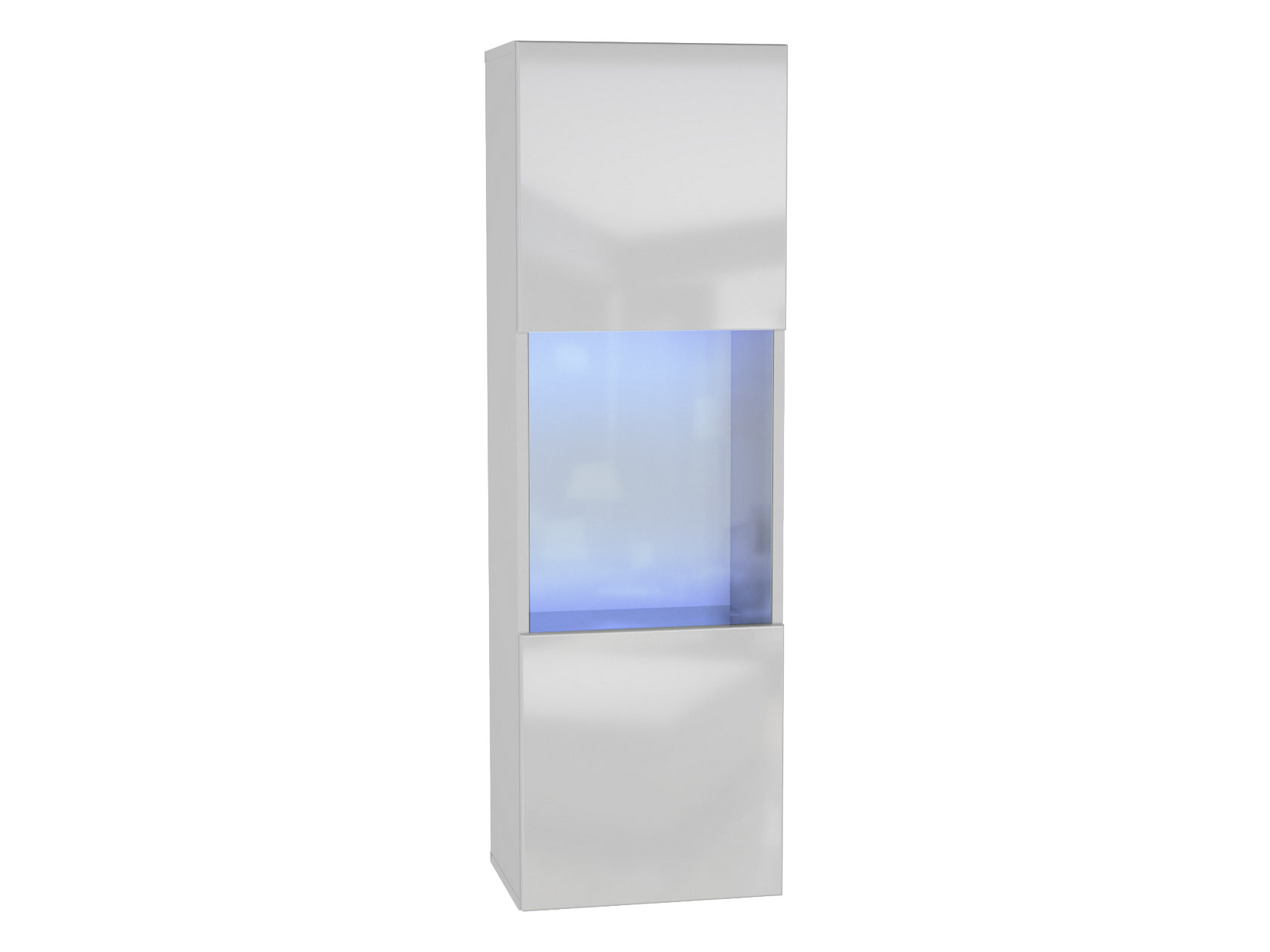 Шкаф-витрина Первый Мебельный Поинт Белый Белый глянец Стекло С блоком питания